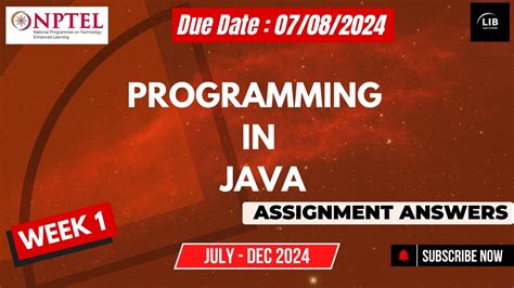 Programming In Java Week 1 Assignment Answers Nptel July 2024 Learn