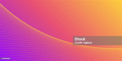 곡선 3d 그리드가 있는 기하학적 배경 트렌디한 보라색 그라데이션 1980 1989 년에 대한 스톡 벡터 아트 및 기타 이미지 1980 1989 년 3차원 형태 곡선