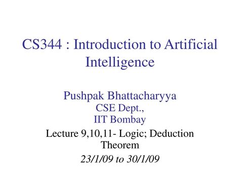 PPT CS Introduction To Artificial Intelligence PowerPoint Presentation ID