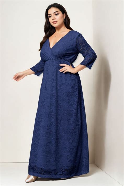 Giselle Plus Size Wrap Lace Maxi Dress Hello Curve