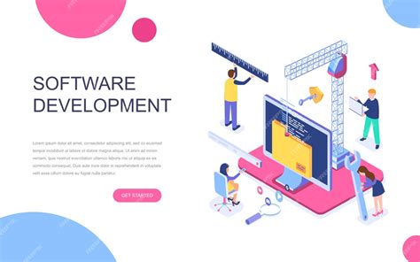 Premium Vector | Modern flat design isometric concept of software development