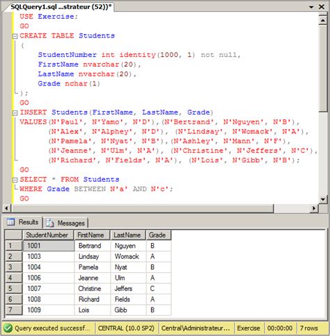 Microsoft SQL Server Lesson Topics On Conjunctions And Disjunctions