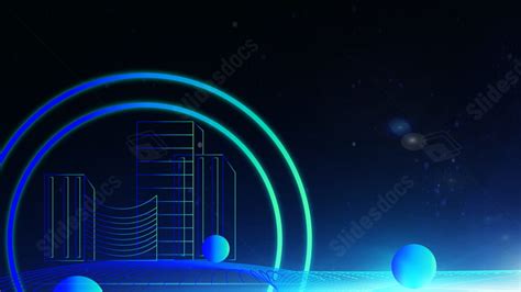 Blue Universe Science Building City Sphere Technology Powerpoint Background For Free Download