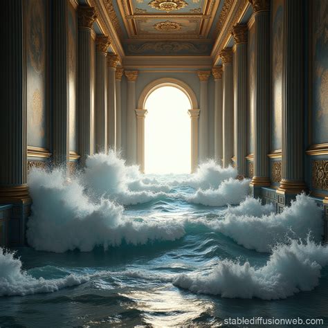 Grand Classical Opulent Palace Hallway Scene Stable Diffusion Online