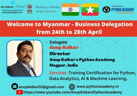 Anup Kelkar On Linkedin Business Myanmar Yangon Training Python