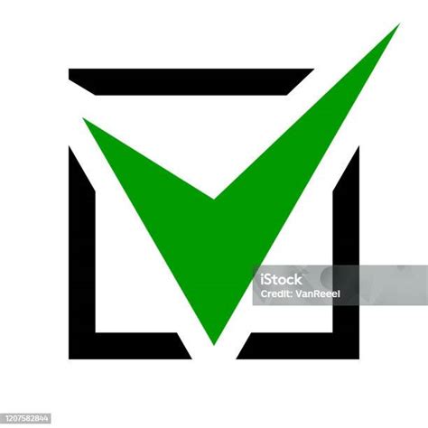 확인란 아이콘 흰색 배경에 격리 된 검은 색 사각형의 녹색 눈금 기호입니다 개념에 대한 스톡 벡터 아트 및 기타 이미지 개념 검사 보기 검증 Istock
