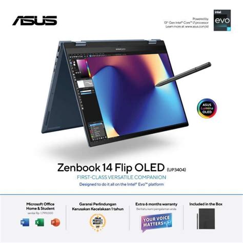 Jual Asus Zenbook Flip UP3404VA OLEDS712 Ci7 1360P 16GB 1TB M 2 W11 OHS Foggy Silver 14 2 8K