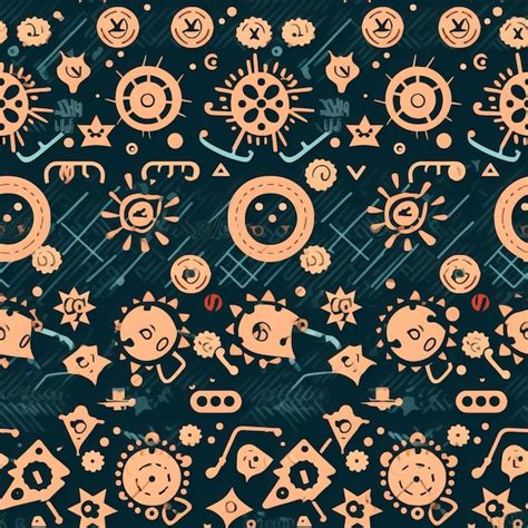 Premium Ai Image Seamless Steampunk Pattern