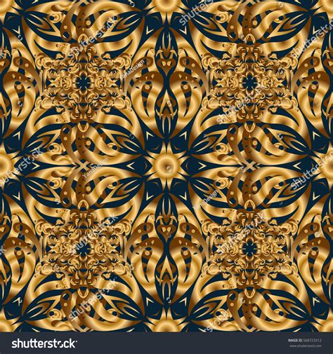Realistic Abstract Golden Seamless Pattern Vector Stock Vector Royalty Free 568723312