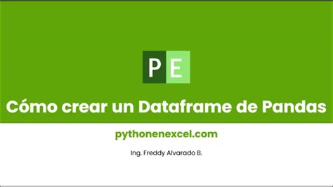 cómo crear un dataframe de pandas en excel youtube