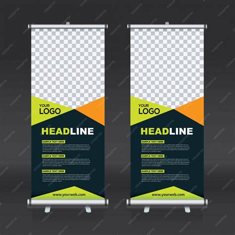 크리 에이 티브 롤 배너 디자인 서식 파일 프리미엄 벡터