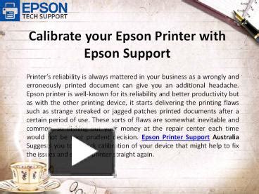 Calibrate Your Best Epson Printer With Epson Support Presentation Free To Download