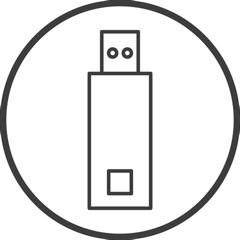 Usb Stick Icon In Line Black Circle Frames Line Icon 54562735 Png