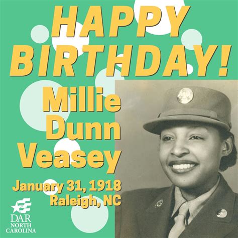 Happy Birthday To Millie Dunn North Carolina Society Dar Facebook