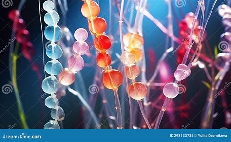 Abstract Biology Microscopy Of Colorful Organic Structures Microorganisms Cells Microbiology