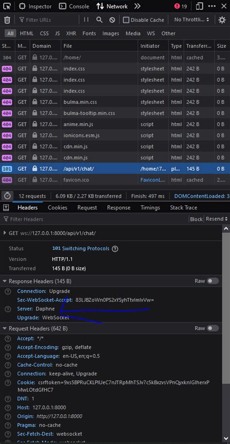 `daphne` Sets `serverdaphne` Header For `websocket` Connections But Not For ` Requests