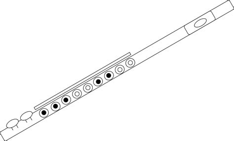 Flute Drawing Sketch Coloring Page