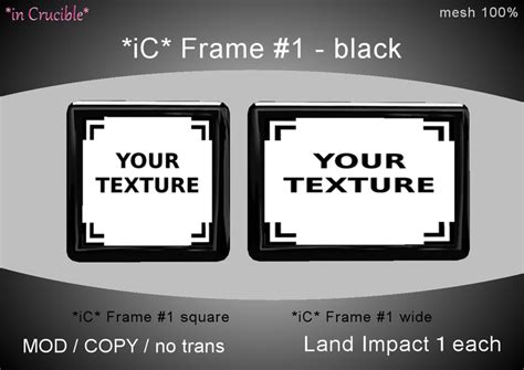 Second Life Marketplace Ic Frame 1 Black