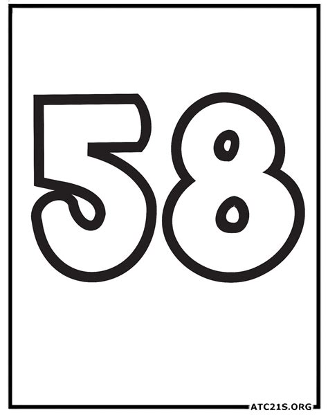 Free Number 58 Coloring Page Download Printable ATC21S