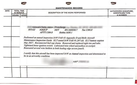 Aircraft Maintenance Log Portal North Carolina Wing