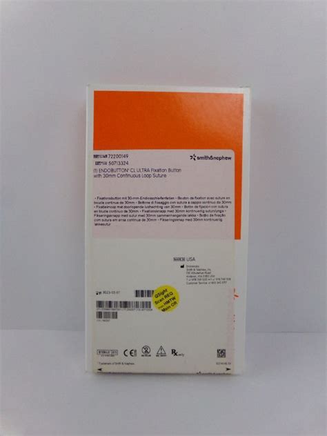 new smith and nephew 72200149 endobutton cl ultra fixation button w 30mm