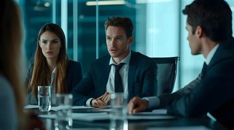 Formal Job Interview With Panel Of Interviewers In Modern Boardroom Setting Premium Ai