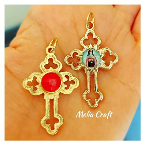 St Theresia Lisieux Relic Cross Golden Cross With St Therese Of