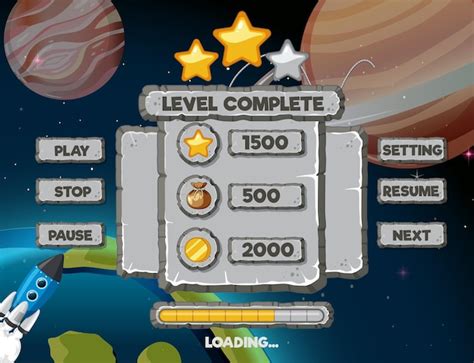 Free Vector Space Game Background Template And Elements