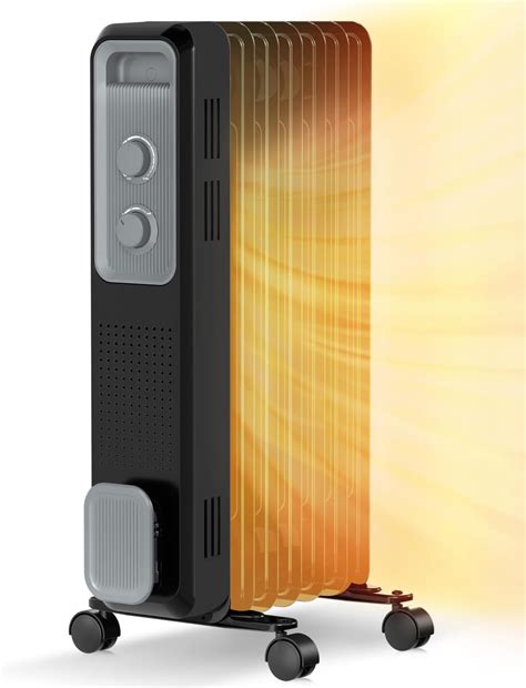 R W Flame Oil Filled Radiator Heater 1200w Electric Space