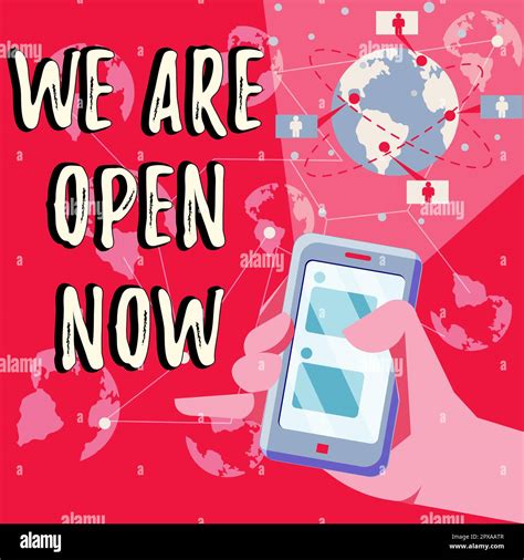 Conceptual Caption We Are Open Now Business Showcase No Enclosing Or