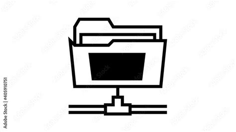 Sftp Folder Animated Black Icon Sftp Folder Sign Isolated On White Background Stock 비디오