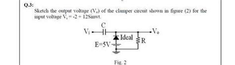 Solved Q Sketch The Output Voltage V Of The Clamper Chegg