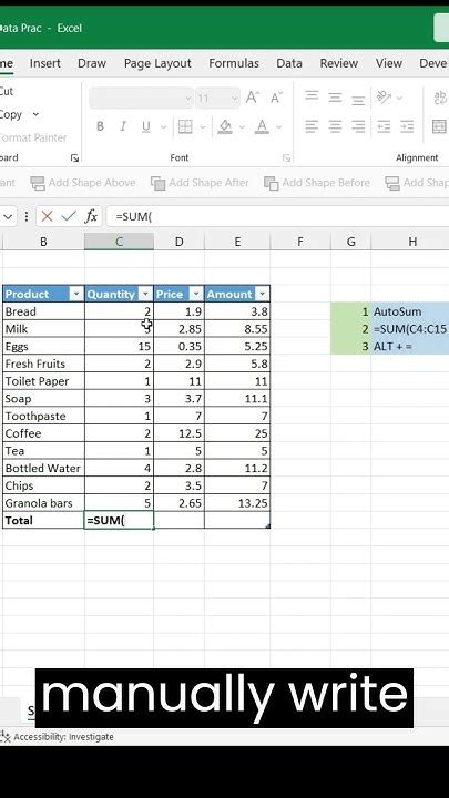 Excel Sum Function Tricks Excel Shorts Data Dataanalysis Youtube