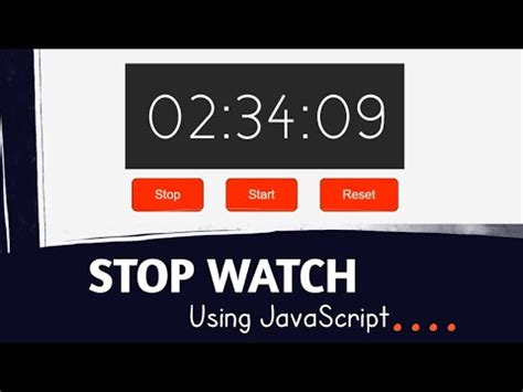 Stop Watch JavaScript Beginners Project In Hindi YouTube
