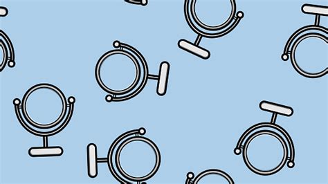 파란색 배경에 스탠드에 유리 거울의 메이크업 및 화장품 응용 프로그램에 대한 아름다운 아름다움 항목의 끝없는 원활한 패턴 벡터 일러스트레이션 0명에 대한 스톡 벡터 아트 및