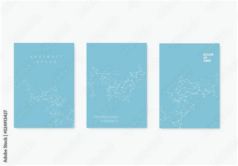 Abstract Molecules Brochure Design Vector Cover Template Connect Dots And Lines Text Frame