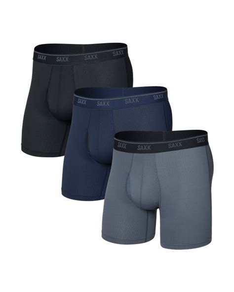Quest Quick Dry Mesh Boxer Brief 3 Pack Blackturbulencemaritime