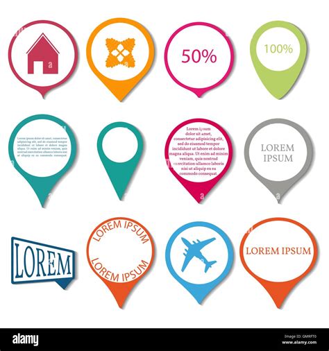 set pointers maps vector illustration stock vector image and art alamy