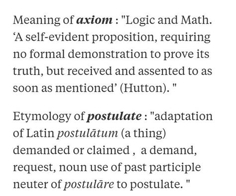 Postulate Axiom