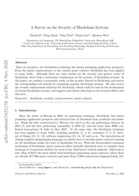 pdf a survey on the security of blockchain systems