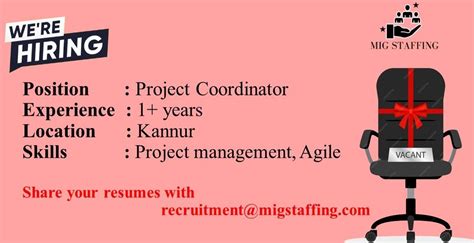 Mig Staffing On Linkedin Hiring Projectcoordinator Agile