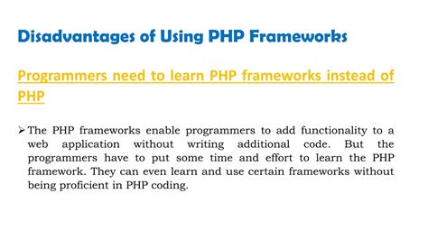 ppt advantages and disadvantages of php frameworks powerpoint presentation id 7886974