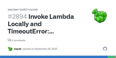 Invoke Lambda Locally And Timeouterror Connection Timed Out After