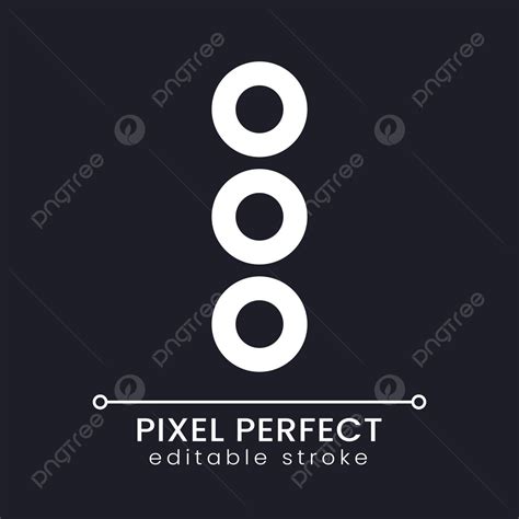 Pixelperfect White Linear Ui Icon For Dark Theme Featuring An Ellipsis Menu Vector Additional