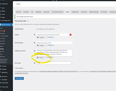 Language Selector For Additional Content At Woocommerce Emails Doesnt