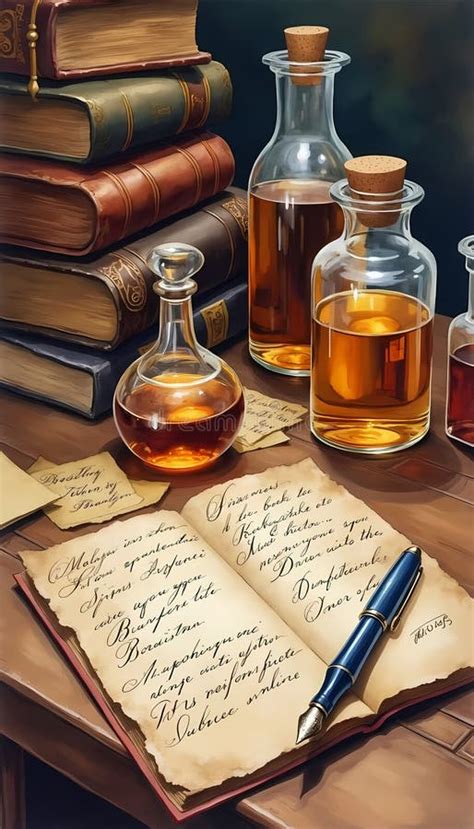 Vintage Writing And Reading Still Life Stock Illustration Illustration Of Cursive Tones