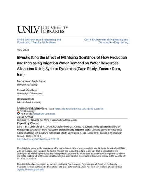 Pdf Investigating The Effect Of Managing Scenarios Of Flow Reduction