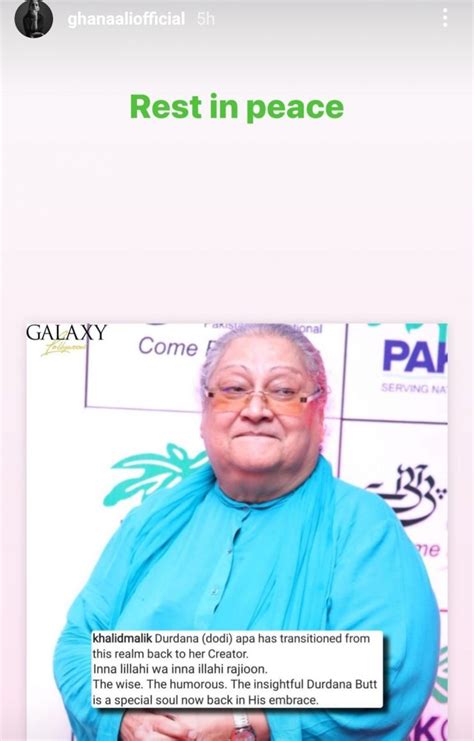 Pakistani Celebrities Bid Farewell To Durdana Butt Reviewit Pk