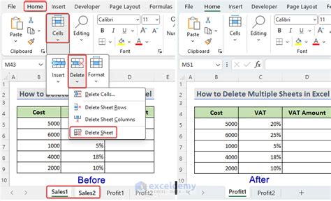 How To Delete Multiple Sheets In Excel 3 Ways Exceldemy