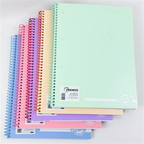 A4 Notebook Spiral Bound Pastel Colours Jotter Notebook 160 Pages Flexi